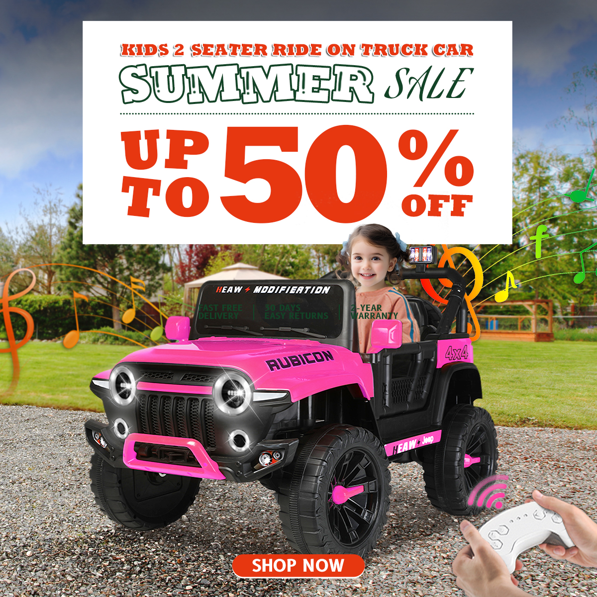 Girls Love to Ride Too! The Cutest Pink Ride-On Jeep for Little ...
