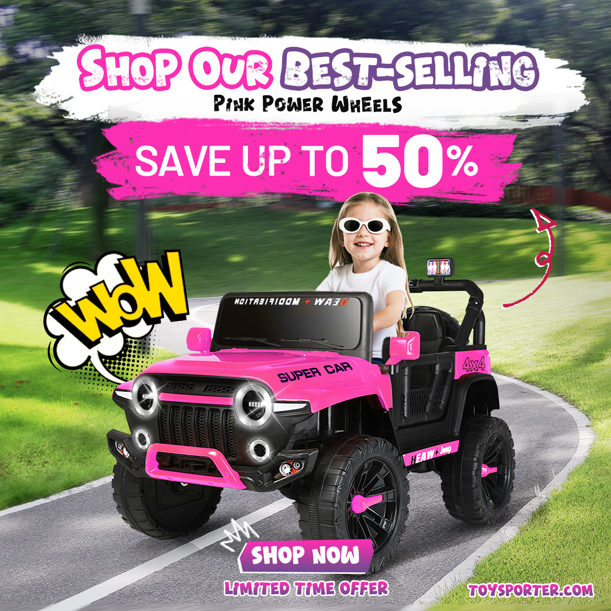 Pink Power Wheels Jeep: The Ultimate Ride-On Toy for Toddlers – Toys-Porter